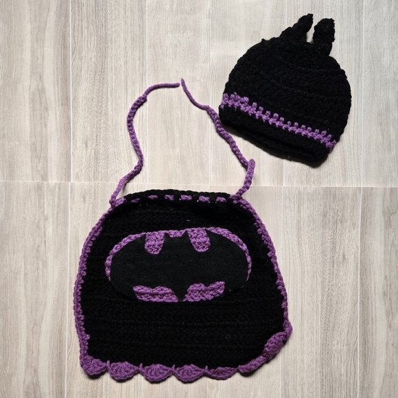 Handmade | Other | Batgirl Newborn Photo Prop Baby Girl Crochet Knit ...